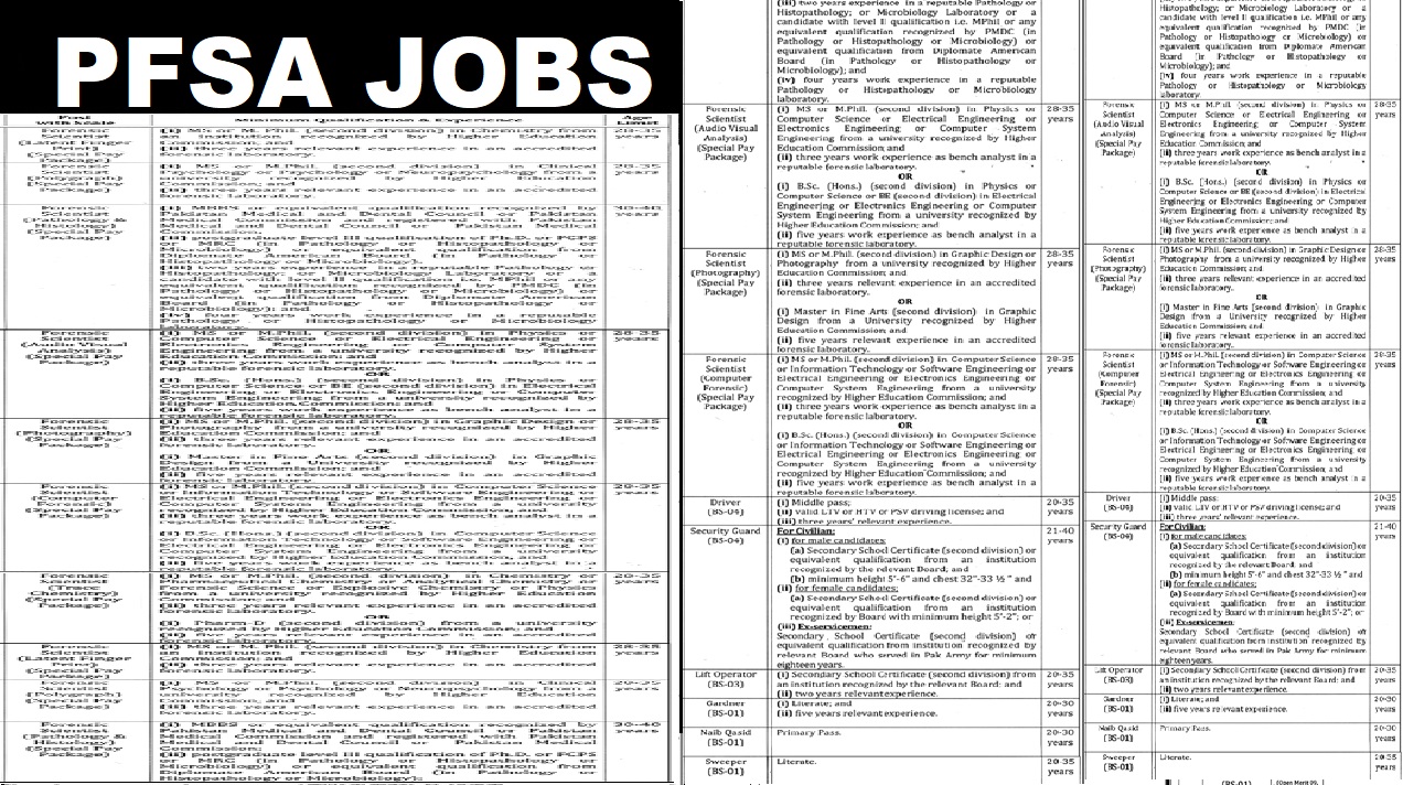 PFSA Jobs 21 April 2026 Apply Now