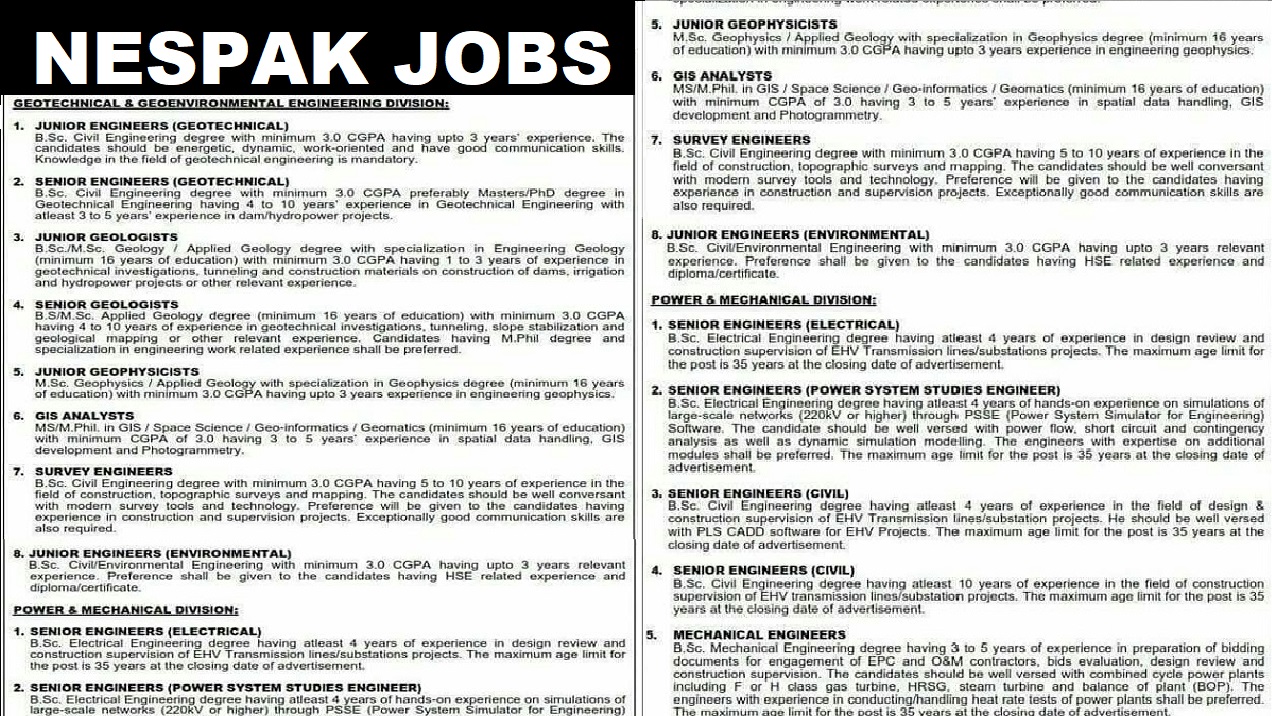 NESPAK Jobs 22 May 2026 Apply Now