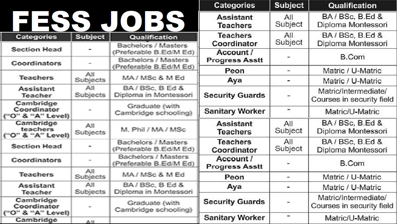 FESS Jobs 19 May 2026 Apply Now