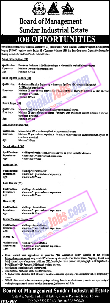 Board of Management Sundar Industrial Estate Jobs 2026 Latest