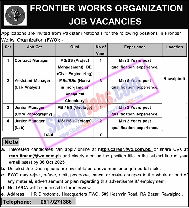 FWO Jobs 2025 Online Apply Frontier Works Organization Jobs