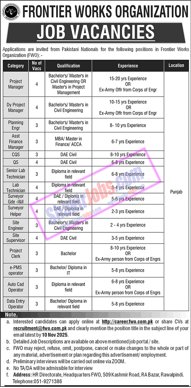 FWO Jobs 2025 Online Apply Frontier Works Organization Jobs