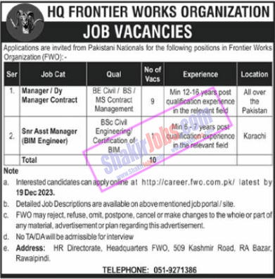 FWO Jobs 2024 Online Apply Frontier Works Organization Jobs