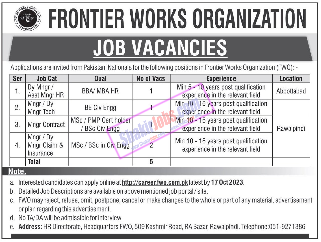 FWO Jobs 2023 Online Apply Frontier Works Organization Jobs