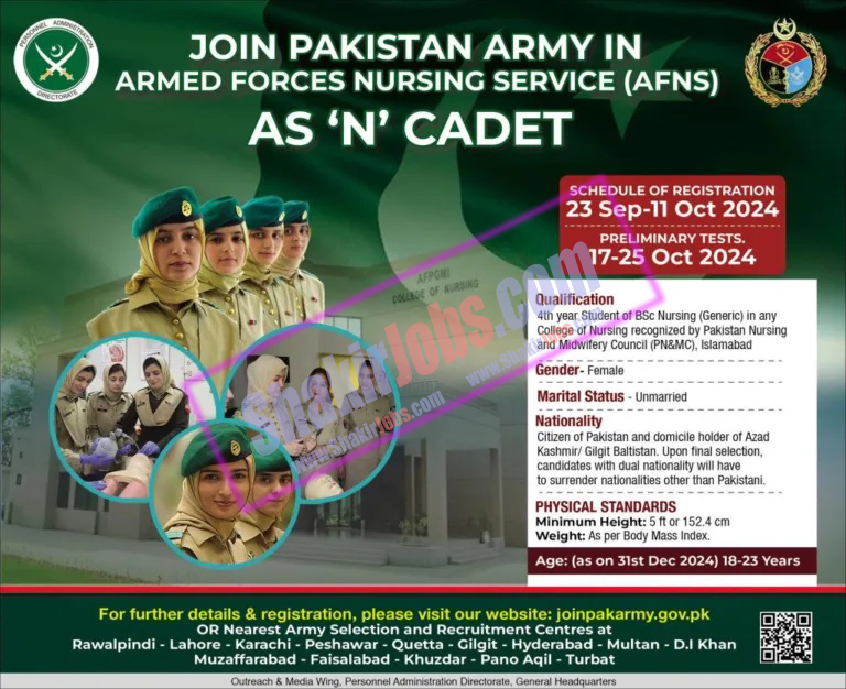 [1050+Vacancies] Join Pak Army through AFNS 2024 Online Registration