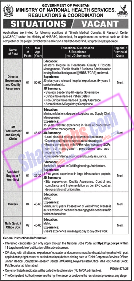 Ministry Of National Health Services Regulations And Coordination NHSRC ...