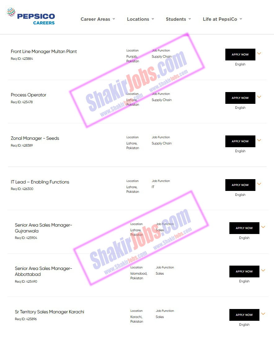 Pepsi Jobs 2026 Male & Female Online Apply