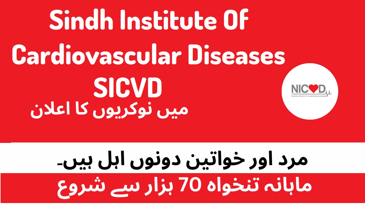 Sindh Institute Of Cardiovascular Diseases SICVD Jobs 2026 Online Apply