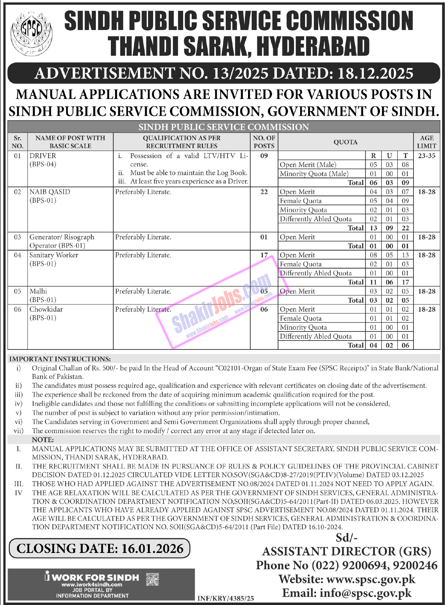 Sindh Public Service Commission SPSC Jobs 2026 Apply Online